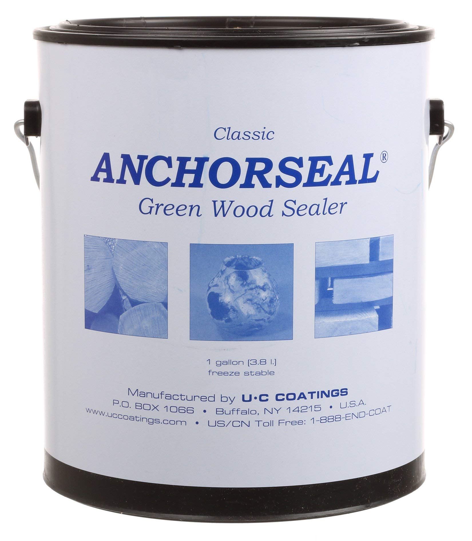 ANCHORSEAL Classic Log & Lumber End Sealer - Water Based Wax Emulsion, Prevents up to 90% of End Checking on Cut Ends of Hardwood & Softwood … (1 Gallon)