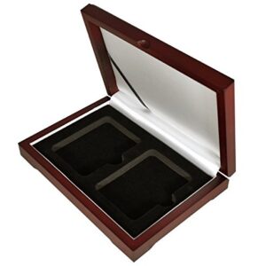 Display box for two NGC/PCGS/Premier/Lil Bear Elite Coin Slab Mahogany Matte Finish