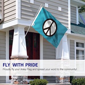 ANLEY Fly Breeze 3x5 Foot Peace Symbol Flag - Vivid Color and Fade Proof - Canvas Header and Double Stitched - World Peace Flags Polyester with Brass Grommets 3 X 5 Ft