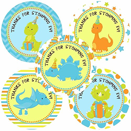 Dinosaur Thank You Sticker Labels by Adore By Nat - Boy Children Birthday Baby Shower Party Supplies - Set of 30