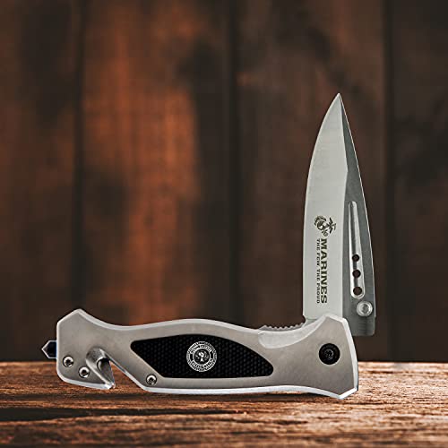 USMC Tactical Folding Knife–3.5 Inch Blade-Ideal for Hunting, Rescue & Everyday Carry Gift for Marines Disabled USMC Vet Owned SMALL Business