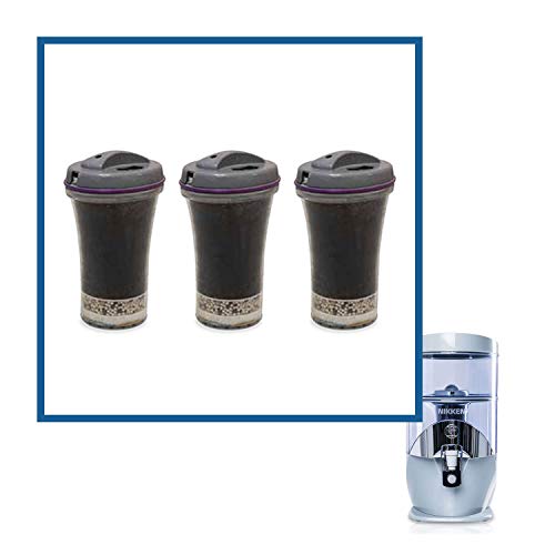 Nikken Waterfall 3 Filter Cartridges - 13845, Replacement for Gravity Water Filter Purifier System 1384 - PiMag Waterfall System Components - Rated Flow Service is at least 45 liters per day