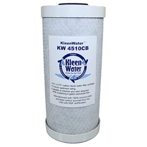 Carbon Filter, KleenWater KW4510CB Carbon Block Water Filter Cartridge, Compatible with 32-425-125-975, RFC-BB, WHEF-WHHPCBB, CBC-BB and EP-BB, Includes Replacement O-ring (1)