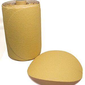 Benchmark Abrasives 6" PSA Gold Self Adhesive DA Sanding Disc Roll Aluminum Oxide Grains Designed for Surface Blending Edge Sanding General Stock Removal Orbital Sanders (100 Discs) - 80 Grit