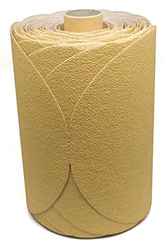 Benchmark Abrasives 6" PSA Gold Self Adhesive DA Sanding Disc Roll Aluminum Oxide Grains Designed for Surface Blending Edge Sanding General Stock Removal Orbital Sanders (100 Discs) - 80 Grit