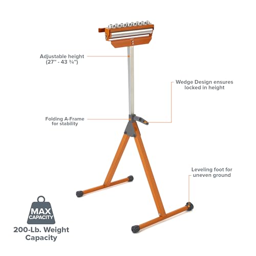 BORA Portamate PM-5093 Tri Function Pedestal Roller 11.25" Polished Steel Roller, Ball Bearing Multi-Directional Rollers