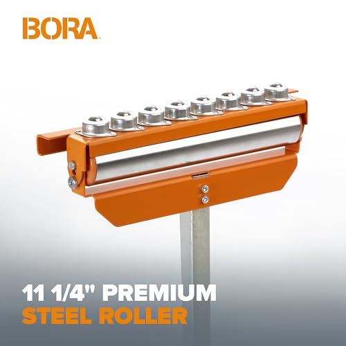 BORA Portamate PM-5093 Tri Function Pedestal Roller 11.25" Polished Steel Roller, Ball Bearing Multi-Directional Rollers