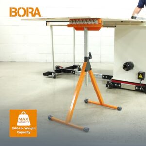 BORA Portamate PM-5093 Tri Function Pedestal Roller 11.25" Polished Steel Roller, Ball Bearing Multi-Directional Rollers