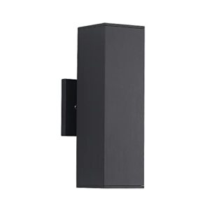 cerdeco 37858tz brandon aluminum modern outdoor wall light, exterior up down light fixtures matte black [ul listed]