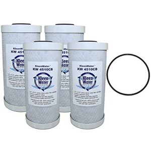 kleenwater kw4510cb carbon block replacement water filter cartridges, set of 4, kleenwater pwfrg357 wide body housing replacement o-ring, qty 1