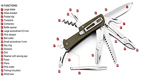 Ruike Multifunctional Knive, Green, G10 (M51-G)