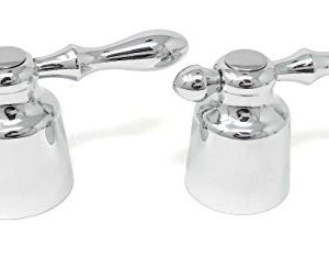 MI MADOL IMPORTS, LLC MADOL Universal Faucet Handle Pair Cold and Hot Water Adapts and Fits on All Lever [2257] Replacement Handle Stems for Shower and/or Bath Mixers ADA Compliant