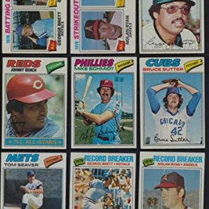 1977 Topps Baseball Complete 660 Card Set Contains Andre Dawson, Dale Murphy Rookies, Hall of Famers Such As Nolan Ryan, Mike Schmidt, Reggie Jackson, George Brett and Many More VG/Ex condition