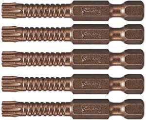 vega t25 torx impact driver bits. impactech professional grade impact ready t-25 torx 2" bits. (pack of 5) p150t25a-5