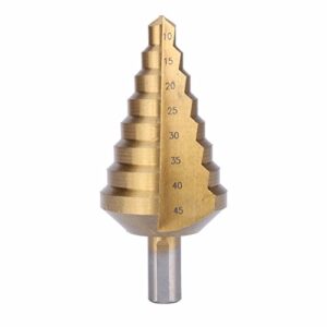 chiloskit 10-45mm metric titanium high speed steel step drill bit set for wood metal hole cuter set working tool bit