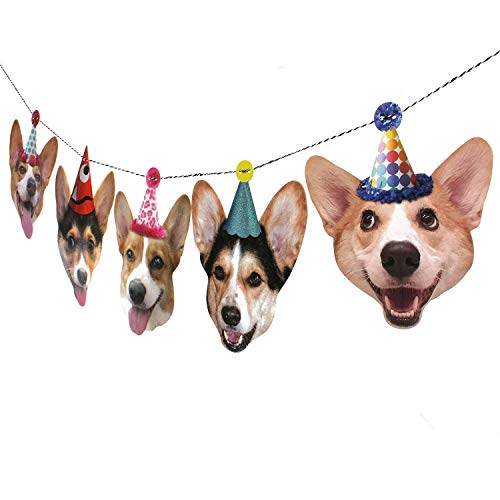 Corgis Garland, dog birthday party banner decoration, Made in USA, Best Quality