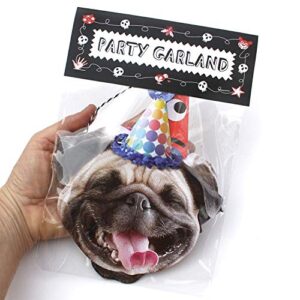 Pugs Garland, dog birthday party decoration banner, Made in USA, Best Quality