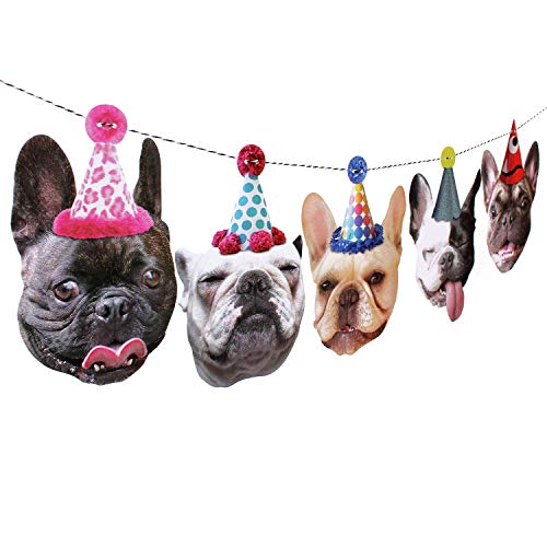 French Bulldog Garland, frenchie dog birthday party decoration banner, Made in USA, Best Quality