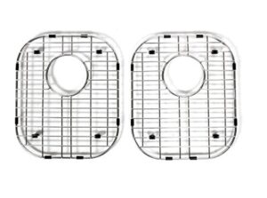 starstar 50/50 double bowl kitchen sink bottom two grids, stainless steel, 15.3" x 13"