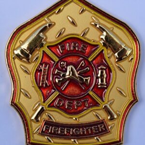 Firefighter Helmet Shield Challenge Coin - GOLD PLATED EDITION