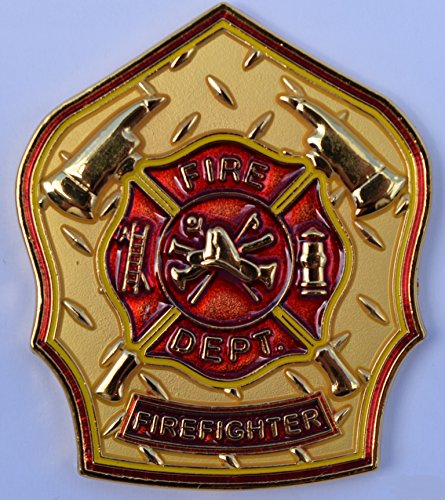 Firefighter Helmet Shield Challenge Coin - GOLD PLATED EDITION