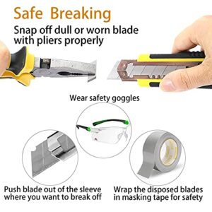 DOWELL Utility Knife Box Cutter Retractable Self Loading Heavy Duty Snap Off Quick Change Extra Blades(3PCS) TPR+PP Handle Cutting Cardboard Boxes or DIY