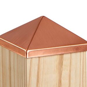 4x4 Post Point Cap - Solid Copper (3-1/2" x 3-1/2")