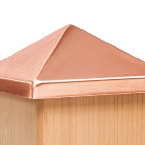 4x4 Post Point Cap - Solid Copper (3-1/2" x 3-1/2")