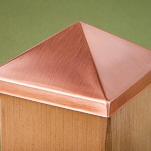 4x4 Post Point Cap - Solid Copper (3-1/2" x 3-1/2")