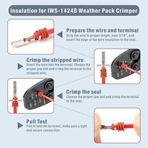 iCrimp Weather Pack Sealed Connector Crimping Tool - Wire Crimper for Delphi Metri-Pack 150, 280 & Weather-Pack Terminals AWG24-14