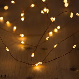 Solar Powered String Lights, 100 LED Copper Wire Lights, Waterproof Starry String Lights, Indoor/Outdoor Solar Decoration Lights For Gardens, Patios, Homes, Parties: 20 ft, Warm White