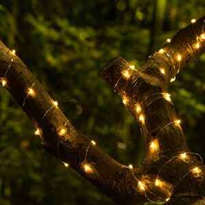 Solar Powered String Lights, 100 LED Copper Wire Lights, Waterproof Starry String Lights, Indoor/Outdoor Solar Decoration Lights For Gardens, Patios, Homes, Parties: 20 ft, Warm White