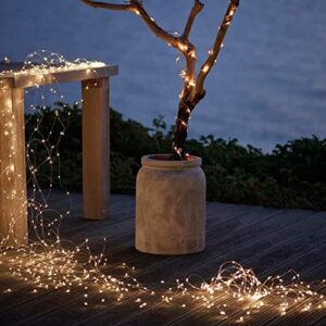 Solar Powered String Lights, 100 LED Copper Wire Lights, Waterproof Starry String Lights, Indoor/Outdoor Solar Decoration Lights For Gardens, Patios, Homes, Parties: 20 ft, Warm White