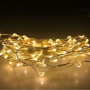 Solar Powered String Lights, 100 LED Copper Wire Lights, Waterproof Starry String Lights, Indoor/Outdoor Solar Decoration Lights For Gardens, Patios, Homes, Parties: 20 ft, Warm White