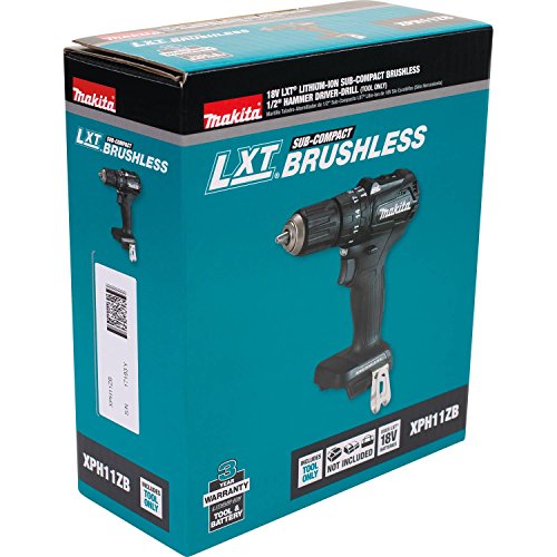 Makita XPH11ZB 18V LXT Lithium-Ion Sub-Compact Brushless Cordless 1/2" Hammer Driver-Drill, Tool Only