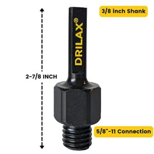 Drilax Diamond Core Drill Bit Adapter 5/8 Inch - 11 Female Arbor To 3/8 Inch Triangle Male Shank Female Thread Back Holders To Regular Drill