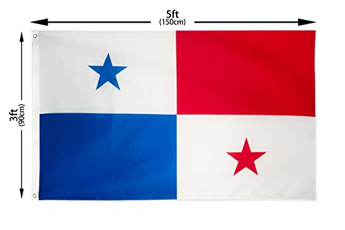 DANF Panama Flag 3x5 Feet Panamanian National Flags Polyester with Brass Grommets 3 X 5 Ft