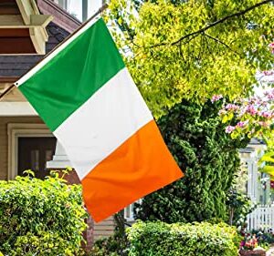 DANF Ireland Flag 3x5 Ft Thick Polyester, Fade Resistant, Brass Grommets, Canvas Header,Double Sided Irish National Flags 3 X 5 Feet