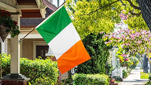 DANF Ireland Flag 3x5 Ft Thick Polyester, Fade Resistant, Brass Grommets, Canvas Header,Double Sided Irish National Flags 3 X 5 Feet