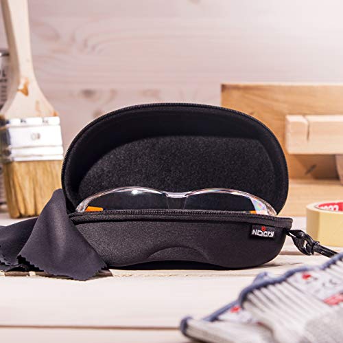 NoCry Storage Case for Safety Glasses with Felt Lining, Reinforced Zipper and Handy Belt Clip