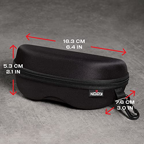 NoCry Storage Case for Safety Glasses with Felt Lining, Reinforced Zipper and Handy Belt Clip