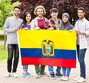 DANF Ecuador Flag 3x5 Foot Polyester Ecuadoran National Flags Polyester with Brass Grommets 3 X 5 Ft