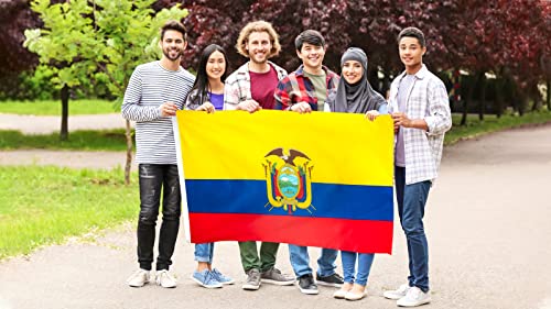 DANF Ecuador Flag 3x5 Foot Polyester Ecuadoran National Flags Polyester with Brass Grommets 3 X 5 Ft