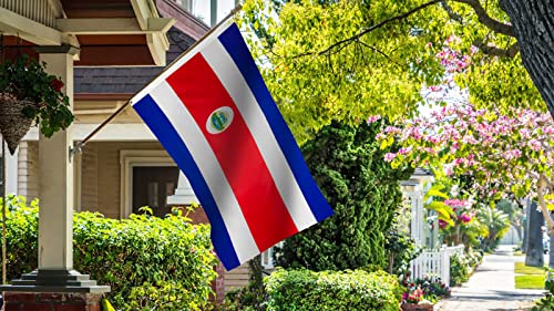 DANF Costa Rica Flag 3x5 Foot Thicker Polyester Costa Rican National Flags Polyester with Brass Grommets 3 X 5 Ft