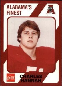 charley hannah football card (alabama crimson tide) 1989 collegiate collection coca cola #133