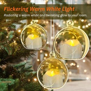 PChero Tea Lights Candles with Timer, 12 Packs Flickering Flameless LED Tealights Battery Operated Electric Votive Candles for Christmas Decorations Fall Indoor Home Decor