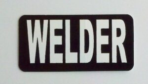 3 - welder hard hat/helmet stickers 1" x 2"