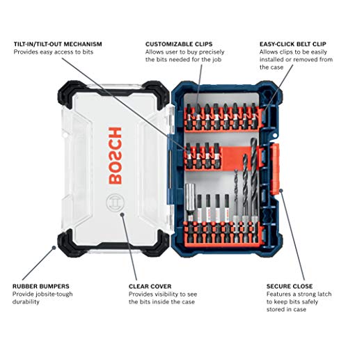 BOSCH DDMS40 40-Piece Assorted Impact Tough Drill Drive Custom Case System Set for Drilling and Driving Applications