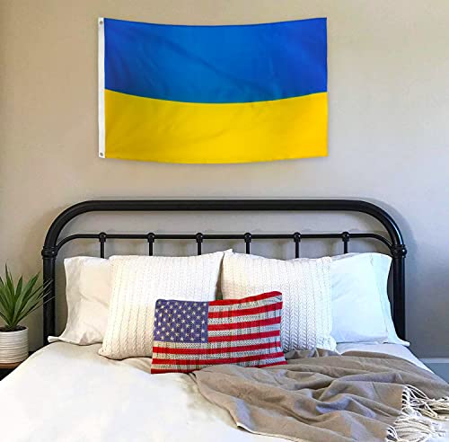 DANF Ukraine Flag 3ftx5ft Ukrainian National Flags Polyester with Brass Grommets 3x5 Foot Flag