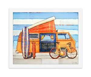 choose your weapon, danny phillips art print, unframed, antique classic van automobile, camping cycling skateboard surfboard wall and home decor, biking gift, 8x10 inches